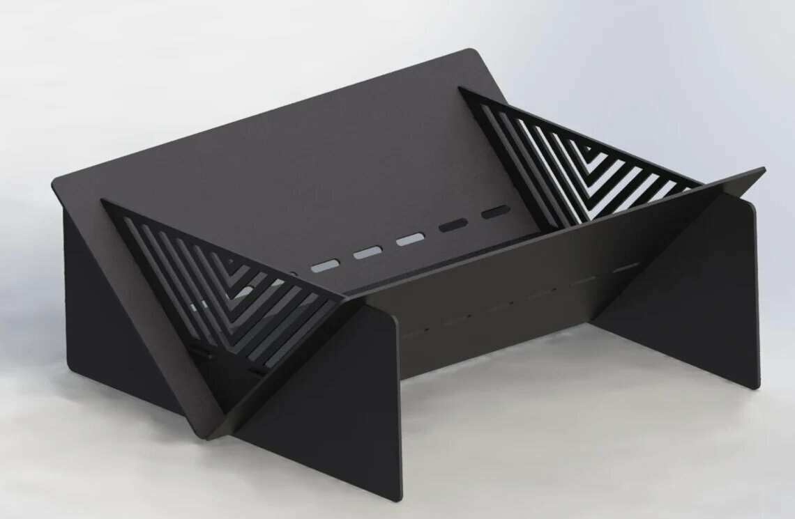 Очаг, чаша для костра, Костровая чаша, Жаровня для улицы разборная Линии - огнеупорная краска