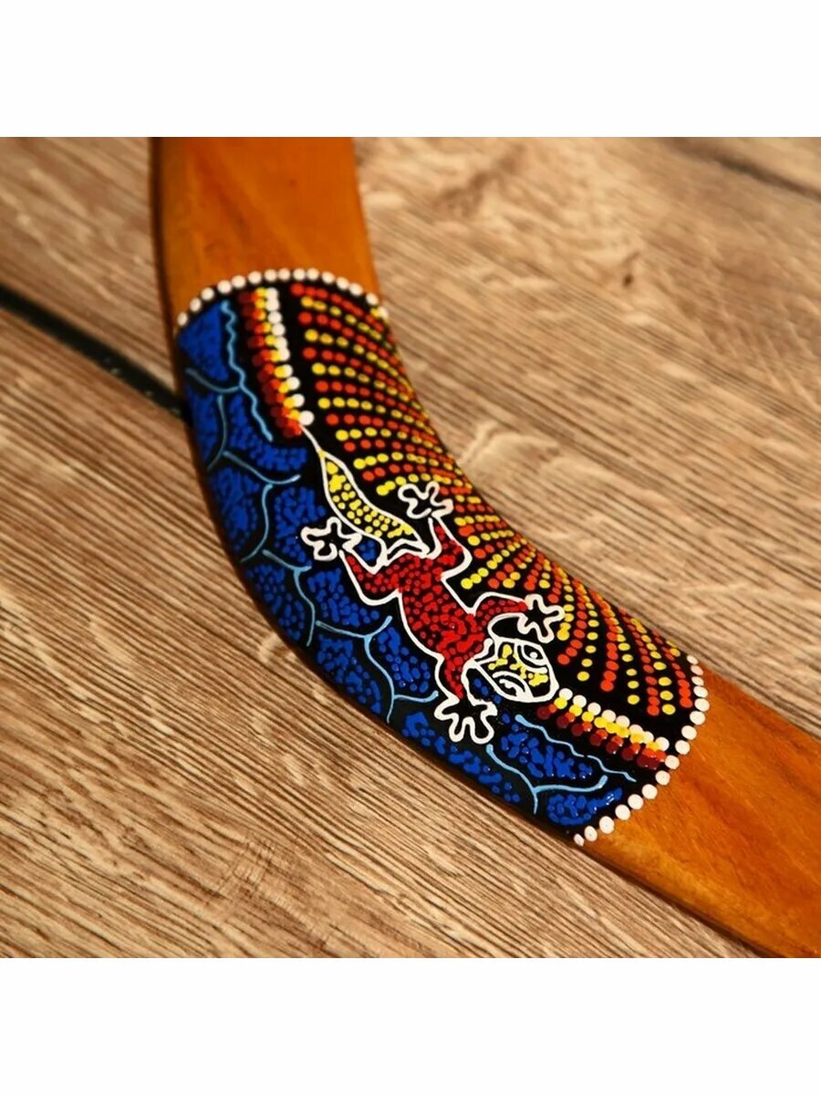Яркий бумеранг с узором 30х5 см