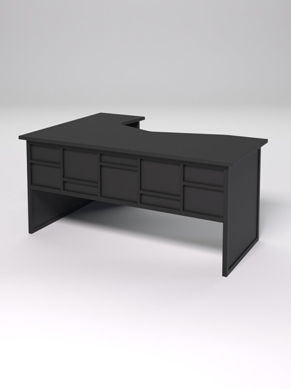 Стол эргономичный правосторонний НТ-060 "стронг" в стиле лофт декор №3, Черный