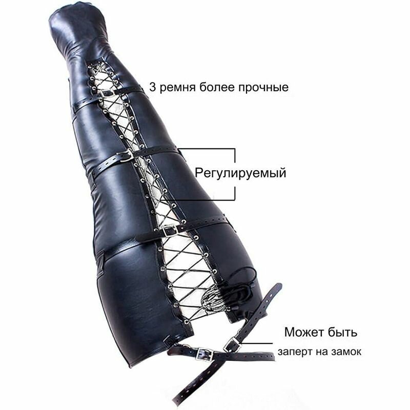 БДСМ-пакет "Русалка" Биоритм, искусственная кожа, черный цвет, мех