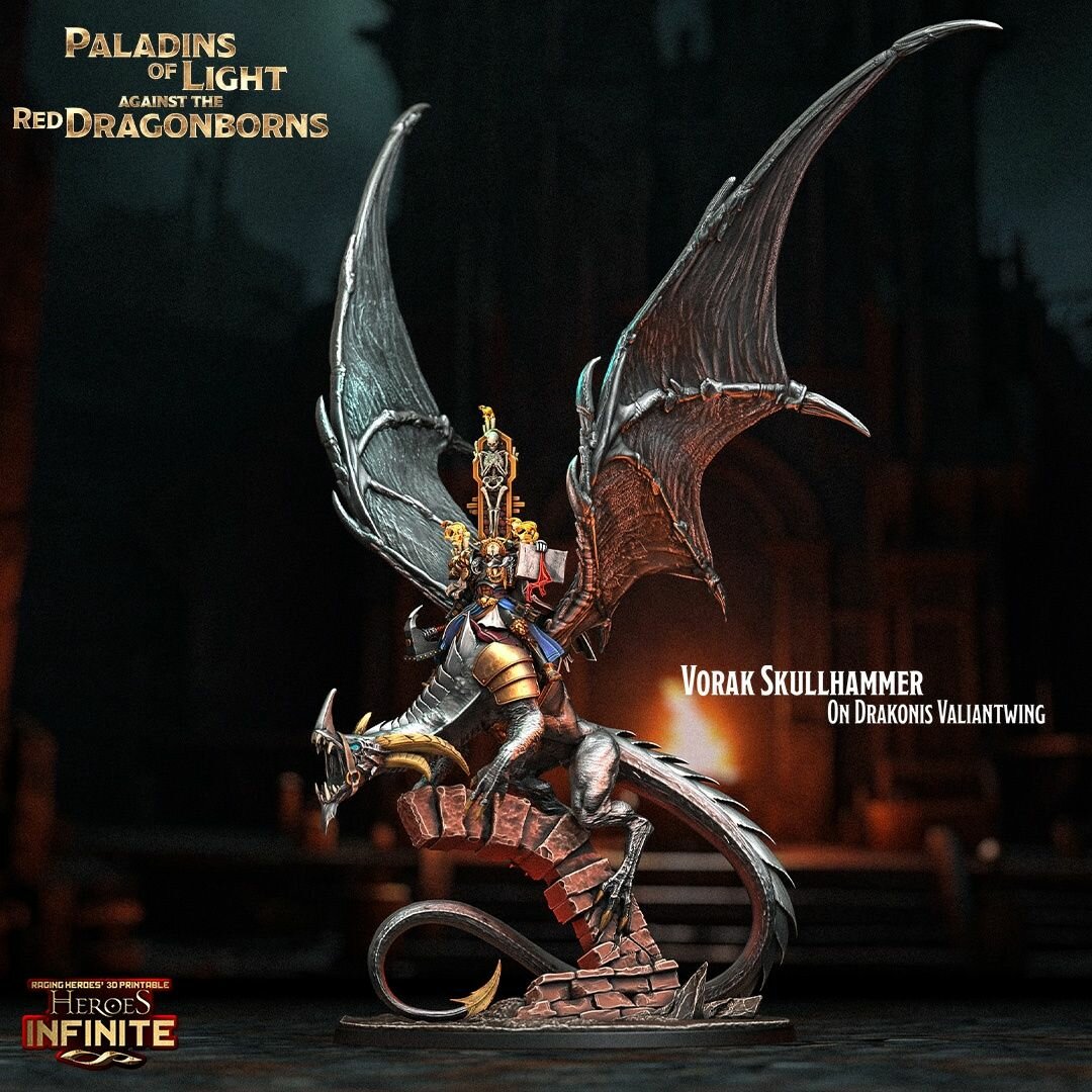Миниатюра Warhammer Vorak Skulhammer on Drakonis Valiantwing