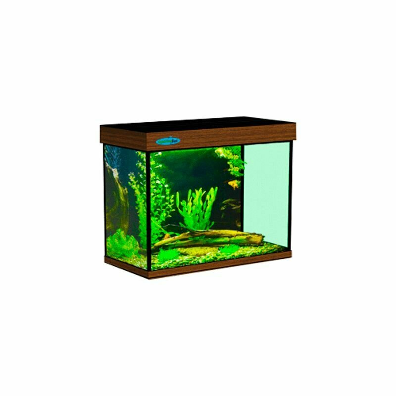 Аквариум 60 литров AquariumBest , с подсветкой, Орех (61х26х46 см)
