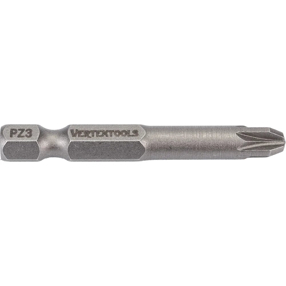 Набор бит PZ3х50 10 шт. Vertextools БТ-PZ3-50, с помощью ручного инструмента — фото 1