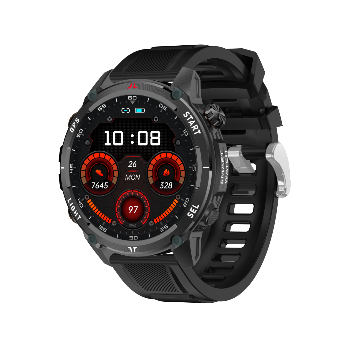 Умные смарт часы Мужские наручные, черные, 2 ремешка, водонепроницаемые часы