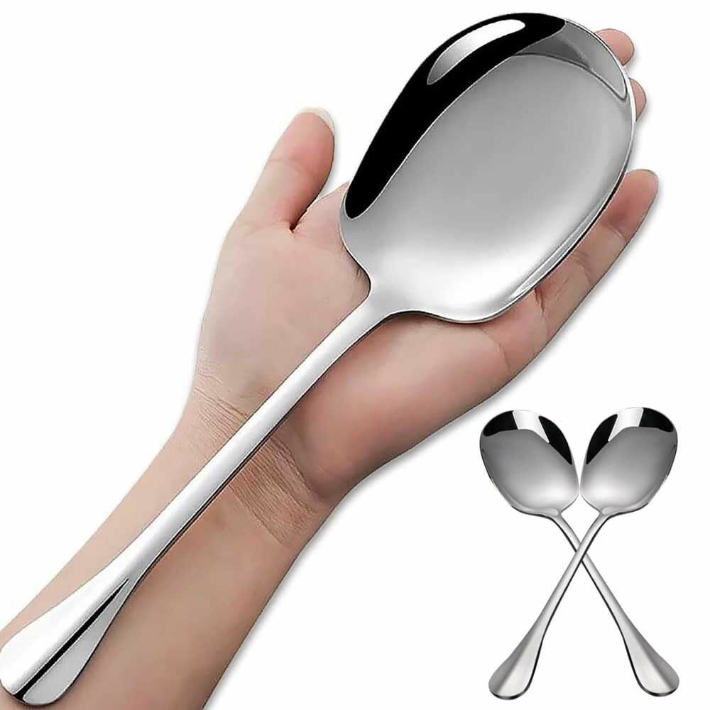 Ложка кулинарная, Большая ложка с длинной ручкой из нержавеющей стали-