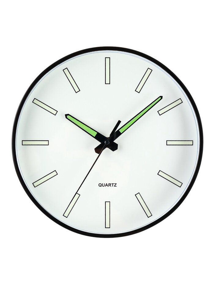 Часы настенные интерьерные «Классика», плавный ход, светящиеся, d=25 см