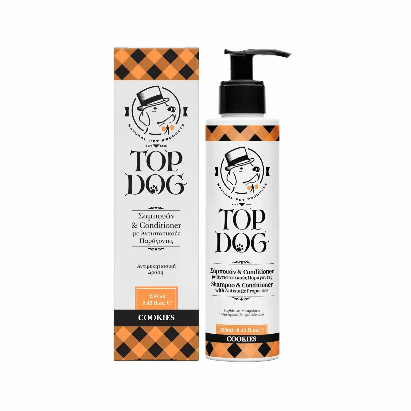 Шампунь-кондиционер для мытья собак TopDog Cookies укрепление и увлажнение, 250 мл