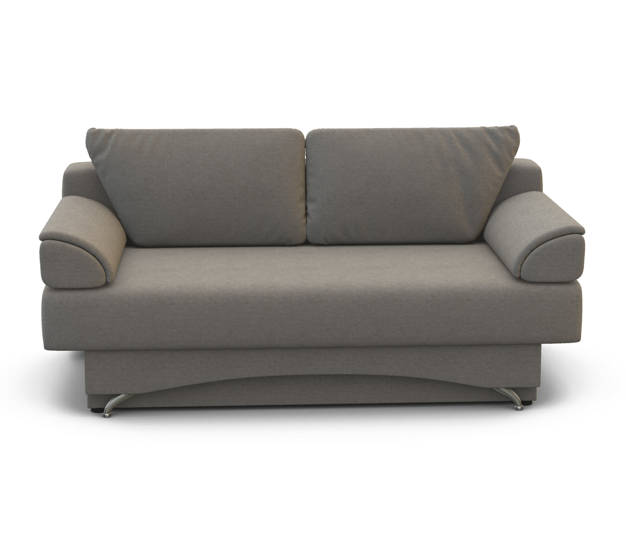 Диван прямой Евро 150х190 см, раскладной, еврокнижка, без подлокотников, велюр серый