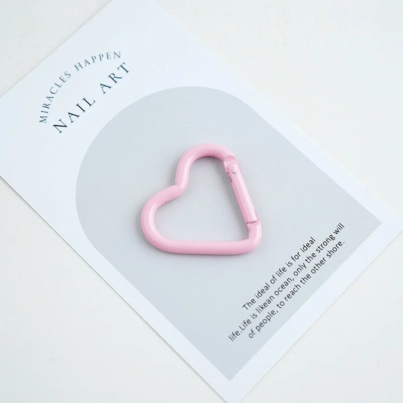 Металлические карабины в форме сердца GUJU 2 шт. Розовый, Color-3