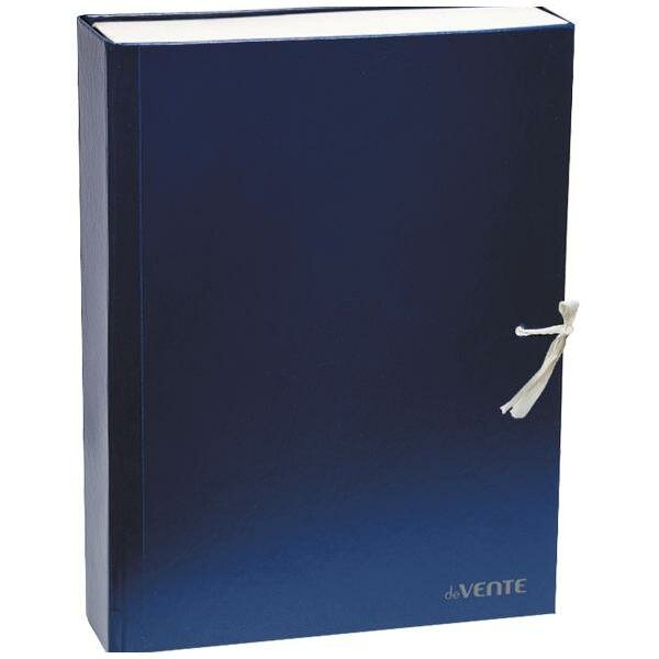 Короб архивный на завязках " deVente " А4 50мм, синий, бумвинил