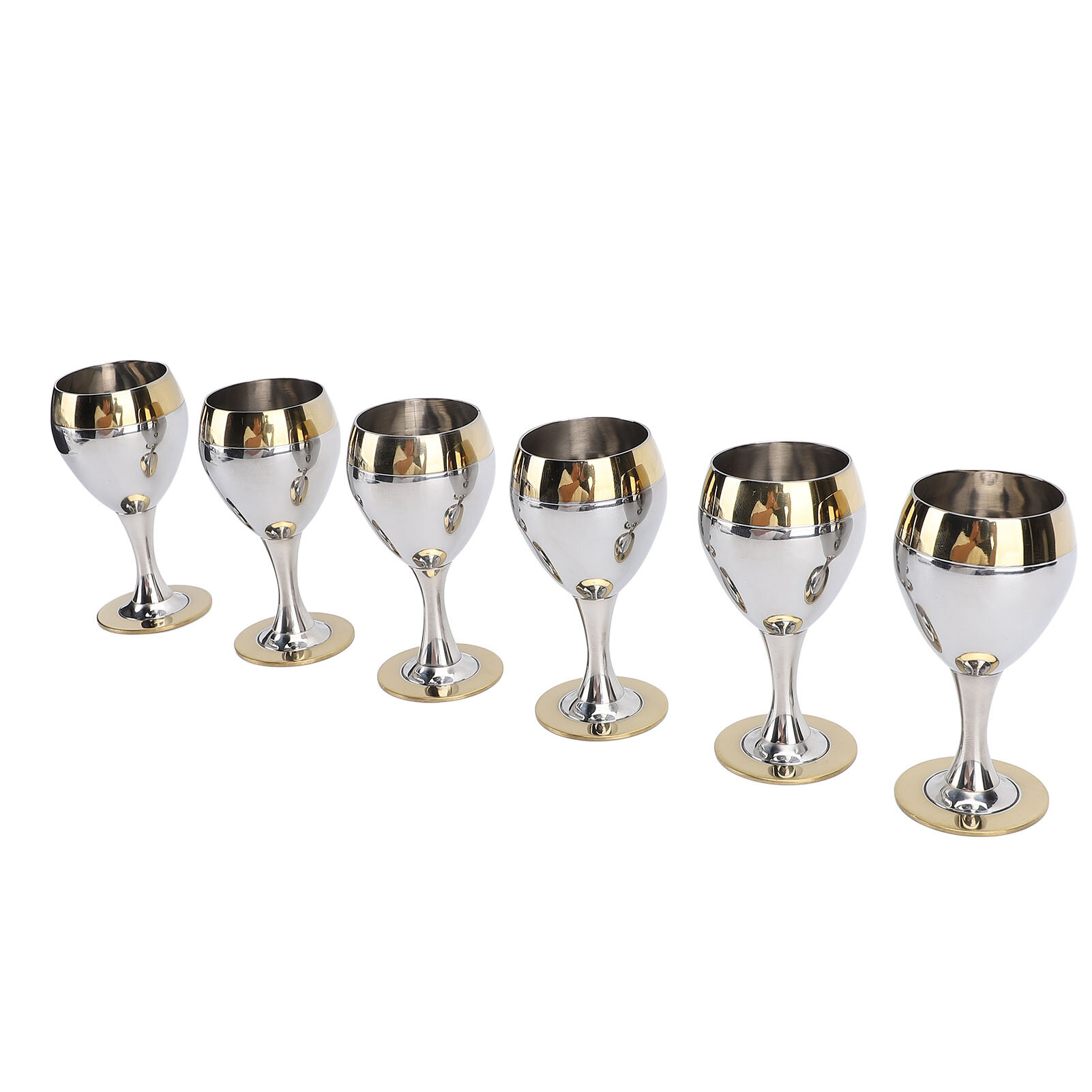Набор металлических бокалов для вина 6 шт. из нержавеющей стали 60 мл, европейский стиль, идеальны для подарков любителям вина