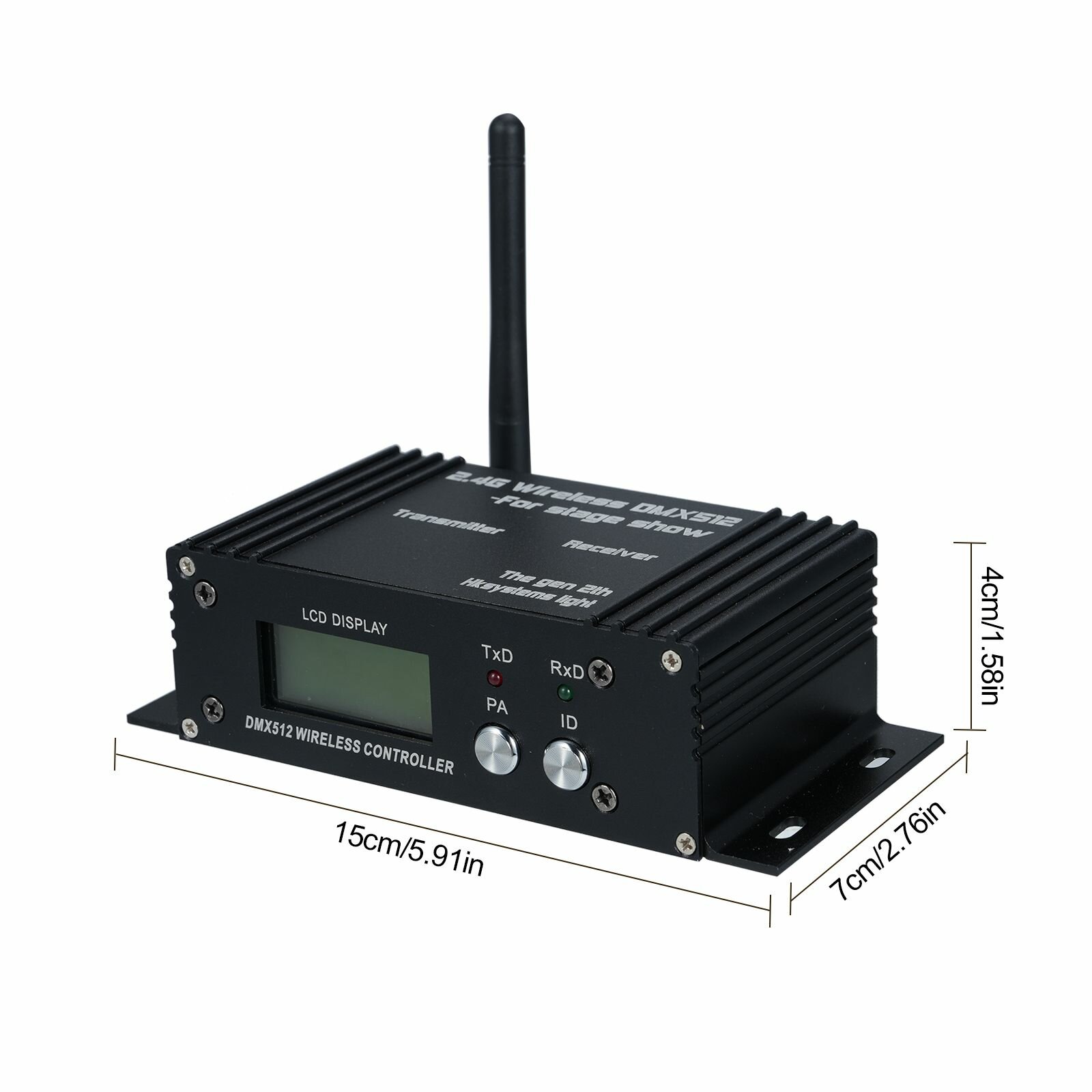 DMX 512 2.4G беспроводной контроллер с ЖК-дисплеем, регулируемая мощность, 35 групп ID кодирования, эффективный диапазон 400м