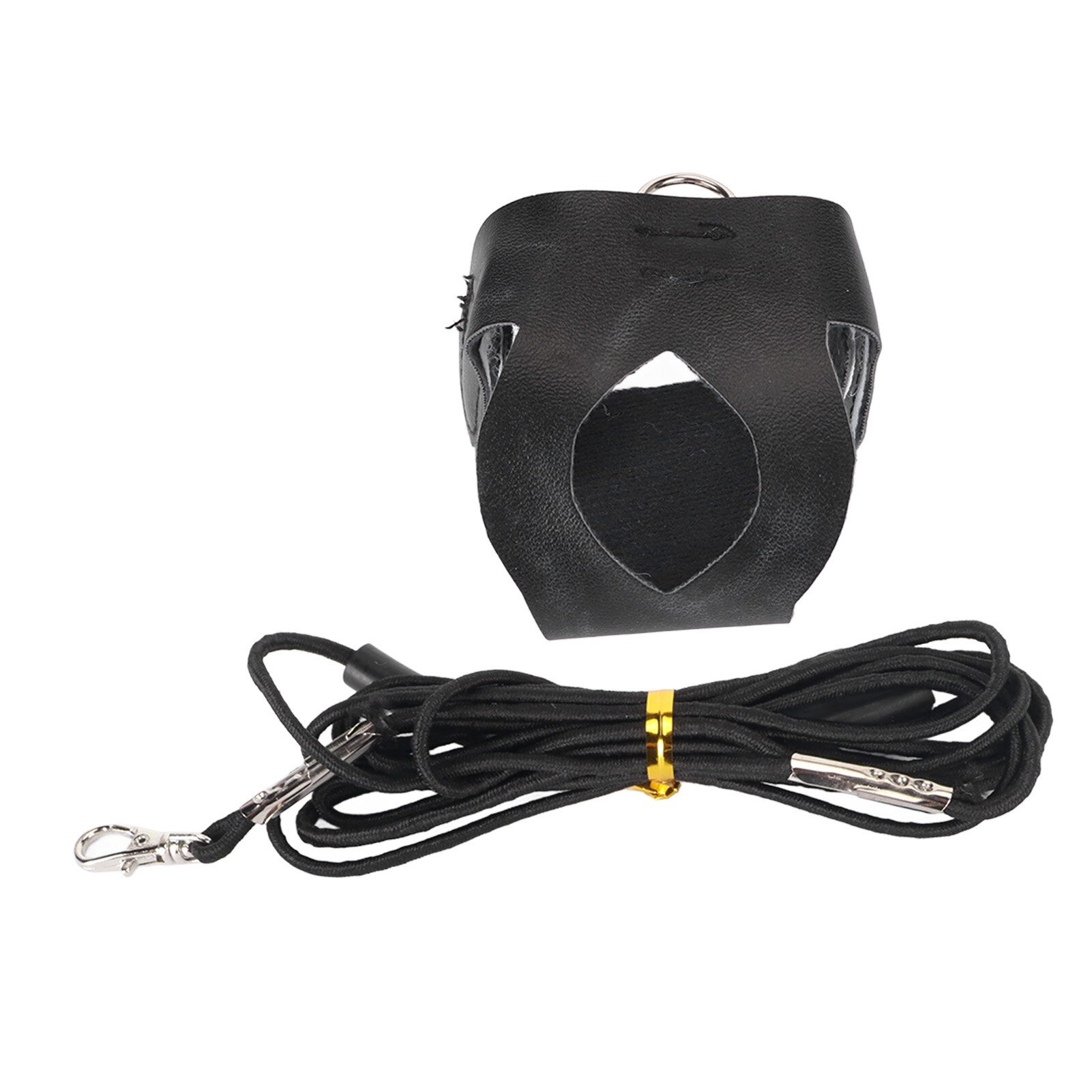 Поводок-шлейка для птиц, приятный на ощупь, дышащий, легкий, с эластичным шнуром, для попугая-кореллы, черный, размер M.