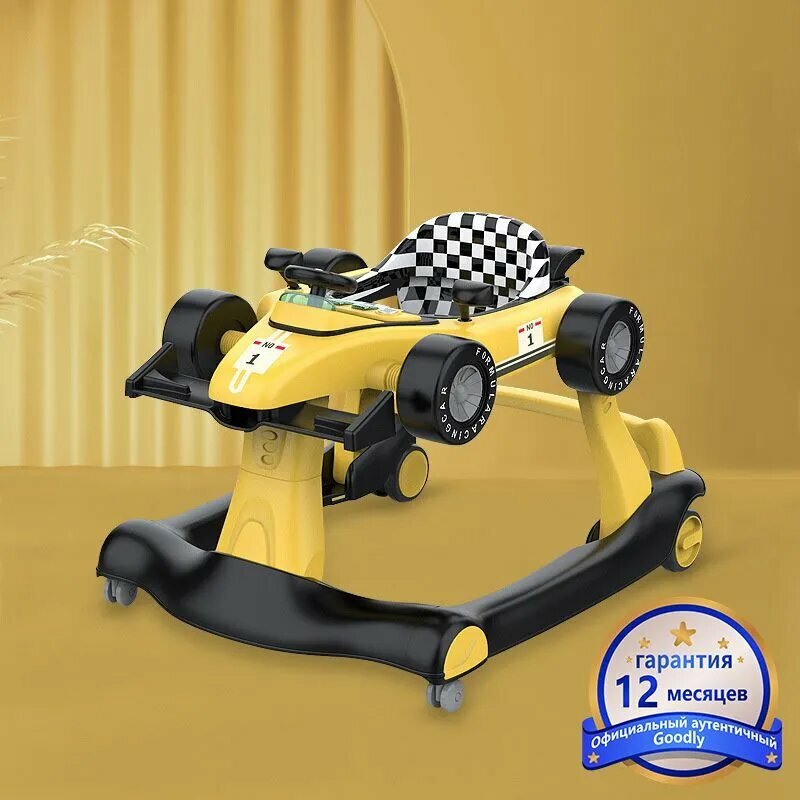 Удобные детские ходунки с регулируемой высотой,2 в 1, с функцией коляски и музыкальными игрушками, безопасные и складные