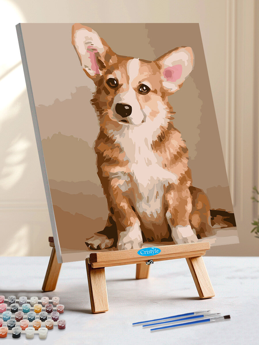 Картина по номерам на холсте Cristyle 'КоролевскийКорги' Куликова Валерия, S030, 40*50 см