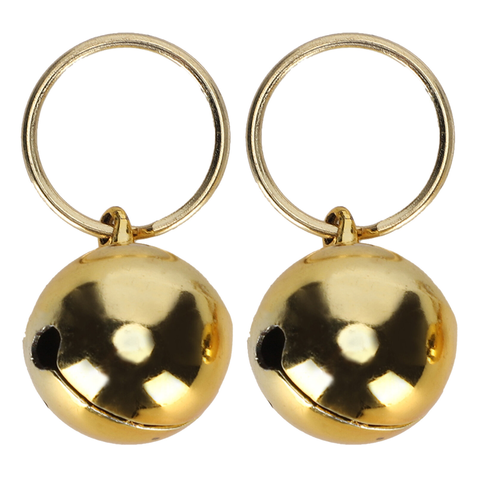 2 шт. Устойчивые к ржавчине, не теряющиеся медные колокольчики с четким звуком, круглые, для украшения ошейника собаки или кошки (золотистый окрас).