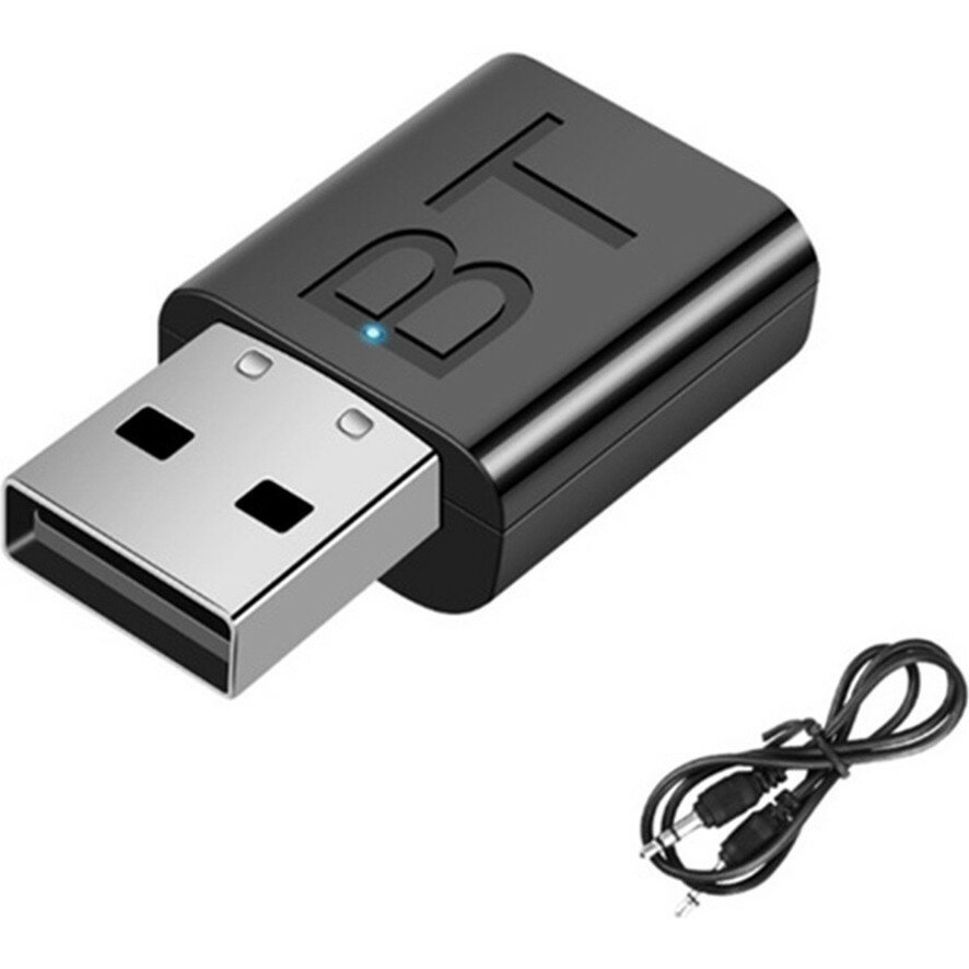 Bluetooth 5.0 передатчик приемник мини 3,5 мм разъем Aux аудио беспроводной адаптер светодиодный индикатор 2 в 1 автомобильный комплект USB адаптер