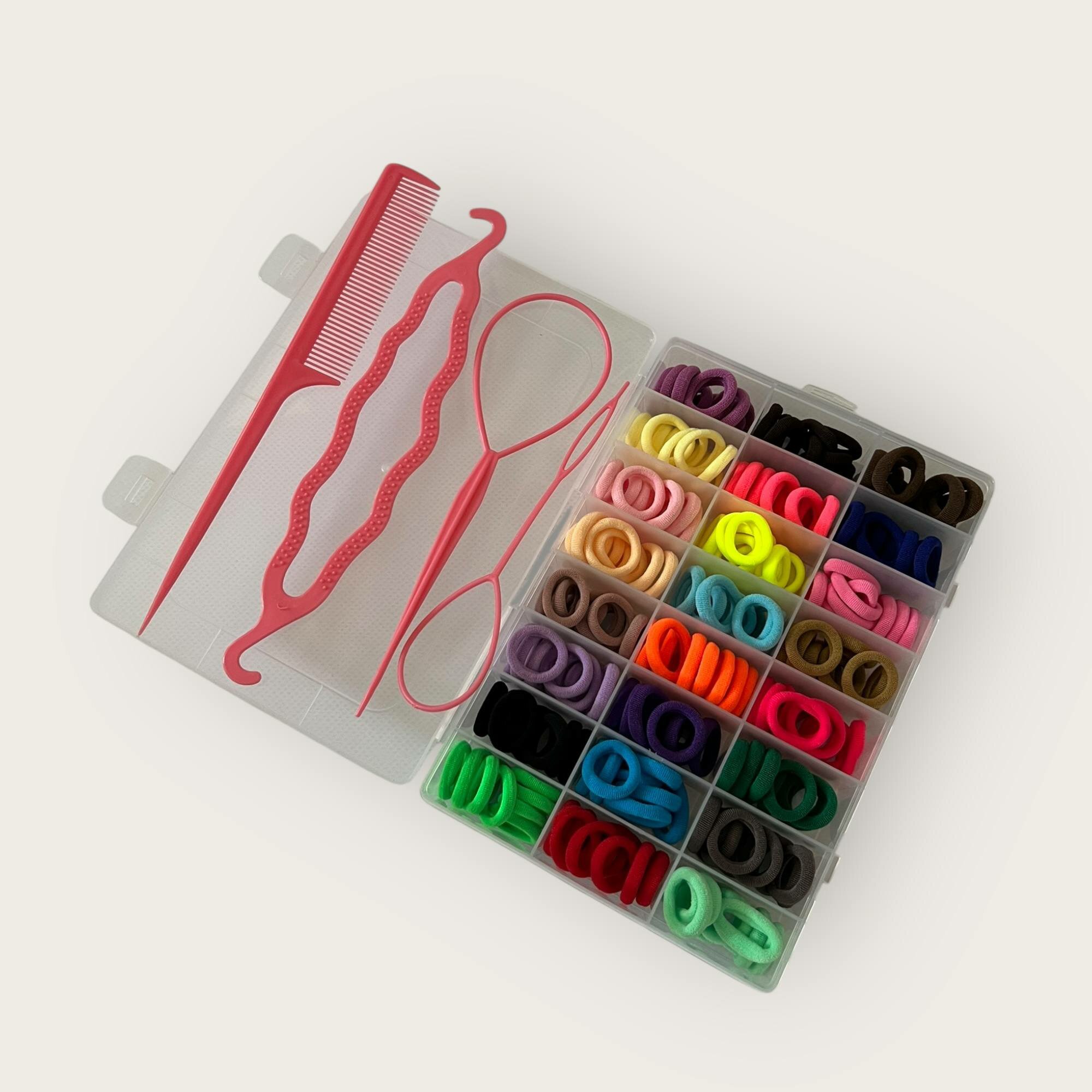 Набор для создания причесок 244 предмета, 240 резинок для волос