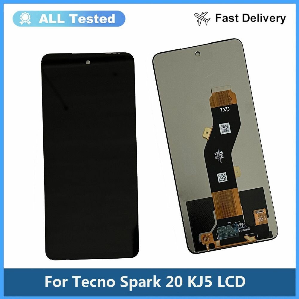 Дисплей для Tecno Spark 20 KJ5; дисплей в сборе с сенсорным экраном; черный ; содержать инструментов