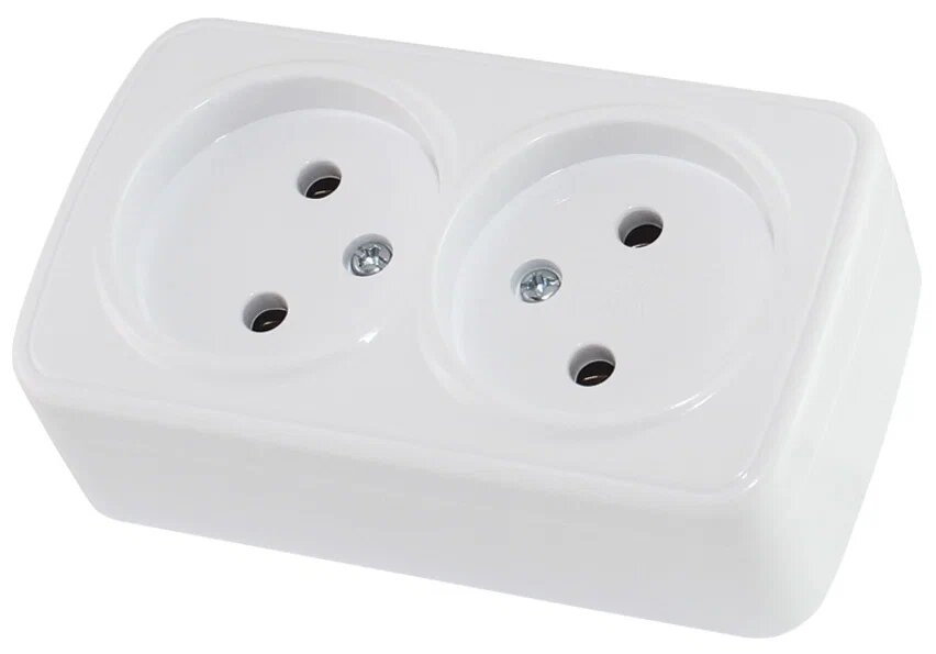 Розетка Bylectrica Пралеска РА16-260, накладная, без заземления, белая, 1шт