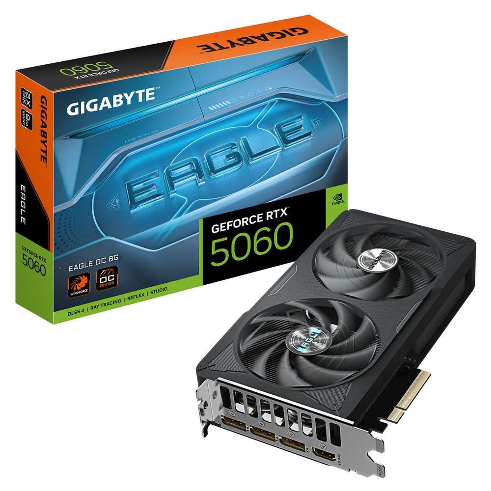 Видеокарта Gigabyte RTX5060 EAGLE OC 8GB GDDR7 128bit 3xDP HDMI 2FAN RTL