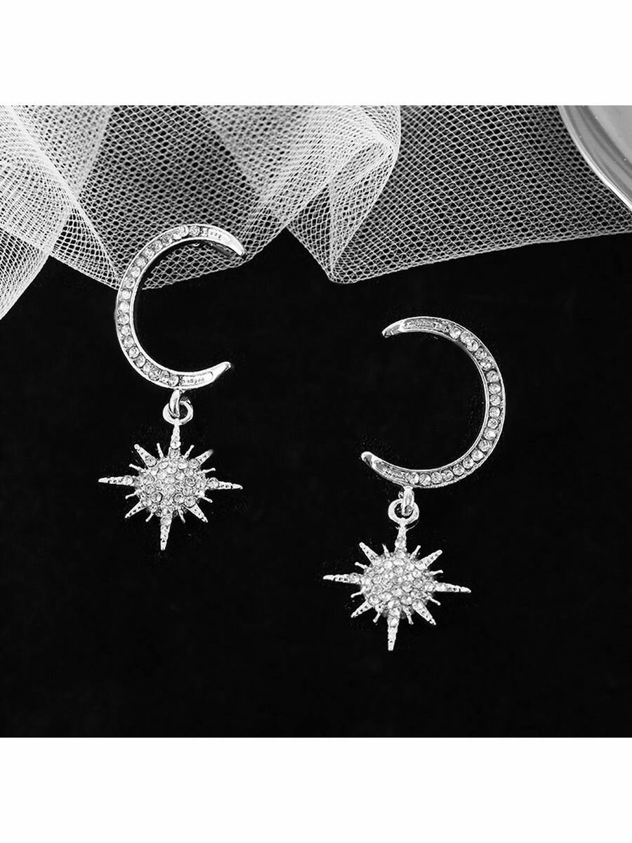 Серьги пусеты, кристалл