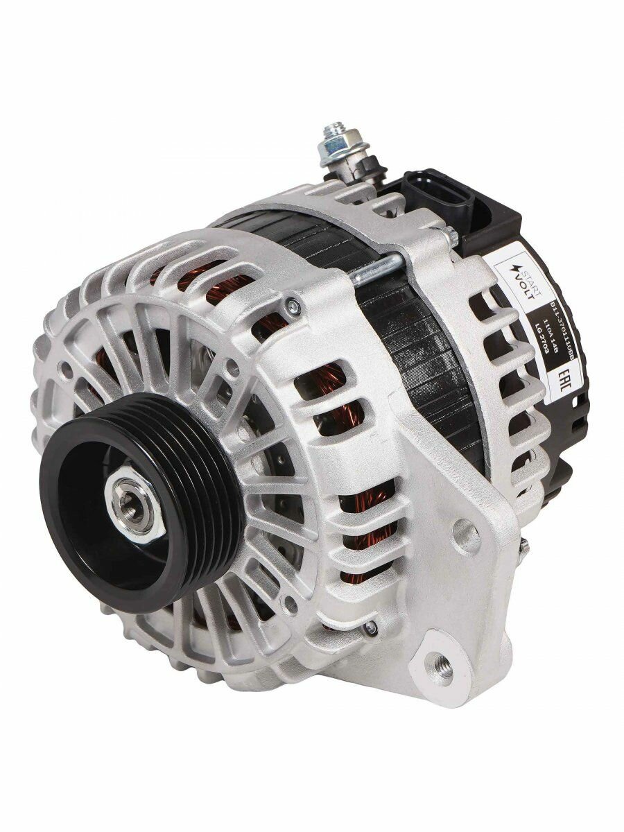 Генератор для а/м Chery Tiggo T11 (05-)/Tiggo 5 (15-) 1.6i/1.8i/2.0i 110A (LG 2703), STARTVOLT LG2703