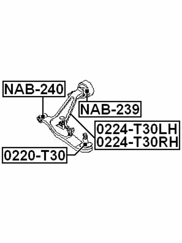 Рычаг передний правый для автомобилей NISSAN 0224-T30RH FEBEST