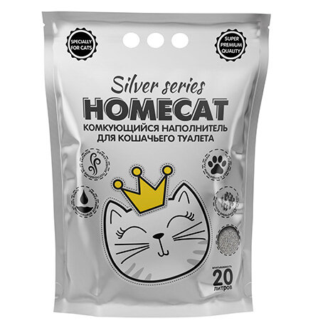 (5 кг) комкующийся наполнитель хоумкэт премиум для кошачьего туалета 20 л