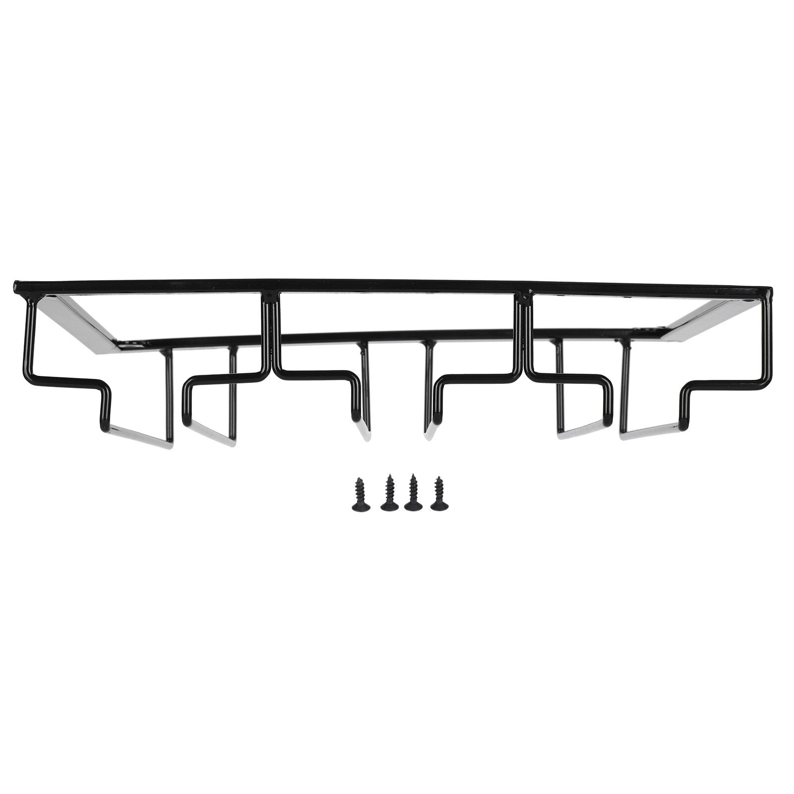 Винная стеклянная стойка под шкафом шкафа для хранения вешалки для хранения металлической организации для барной кухни3 слот 30x22,5 см черный