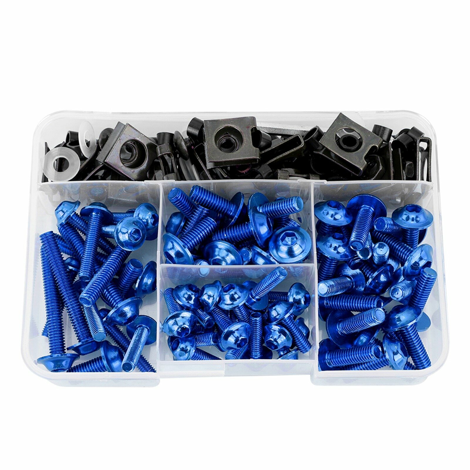 177 шт, комплект болтов для обтекателя мотоцикла, универсальный M5 M6, подходит для спортивных велосипедов Yamaha, синий