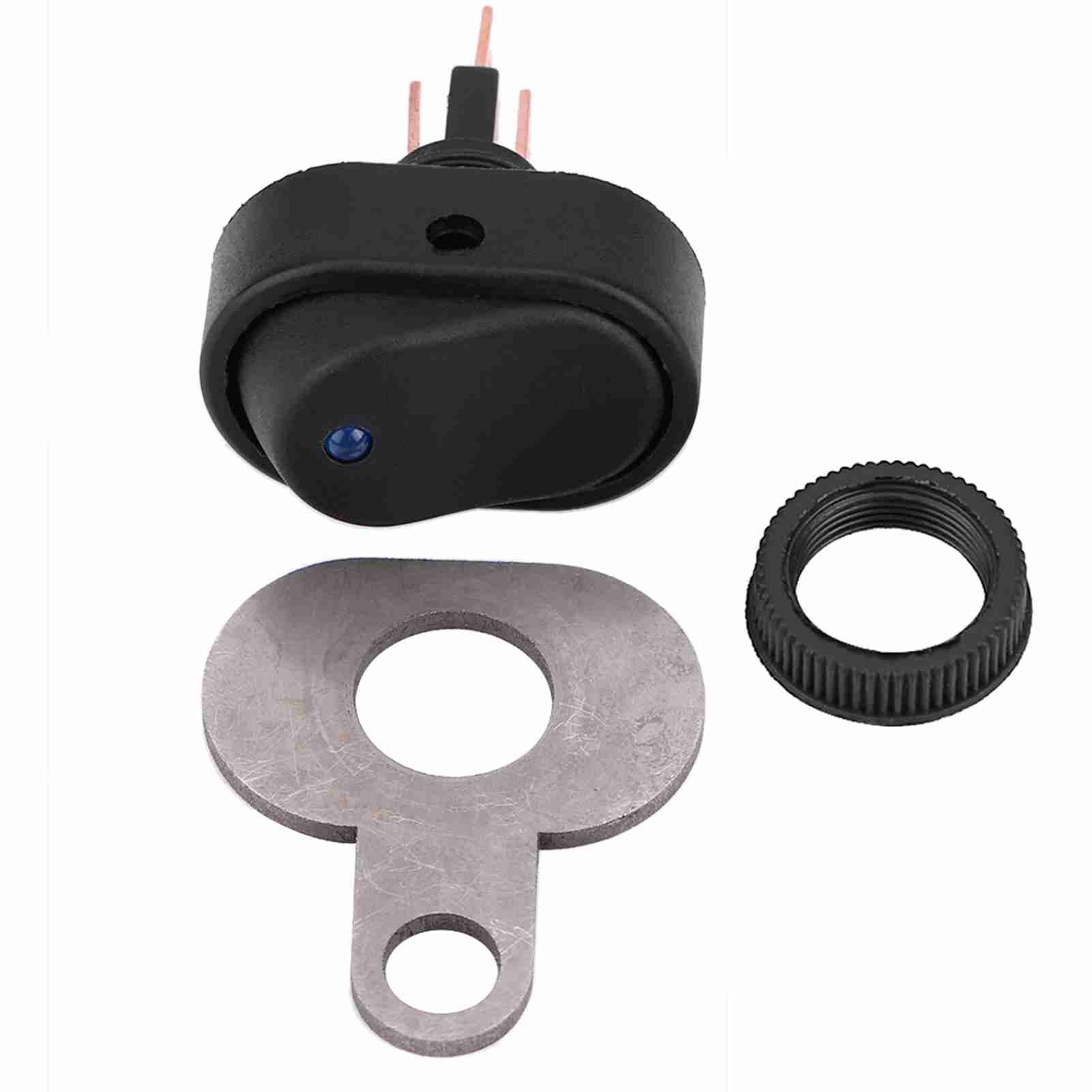 Светодиодная фара для скутера 12 В, выключатель света с синим индикатором, тип D