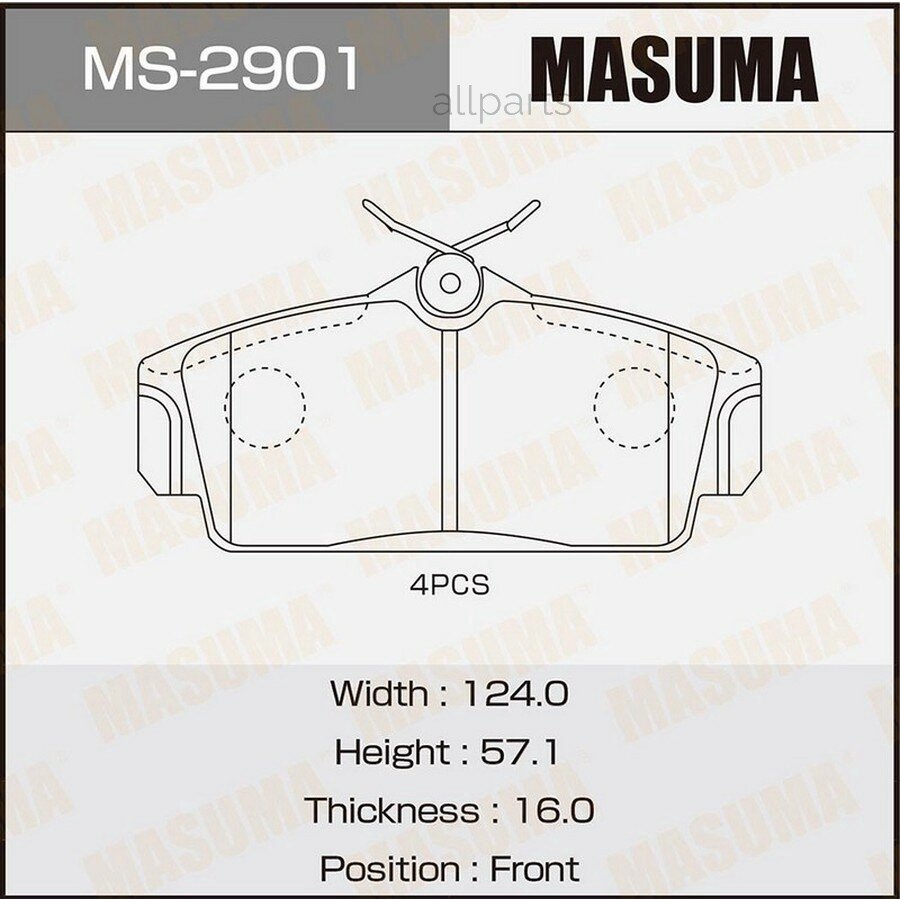MASUMA MS-2901 Колодки торм. пер.