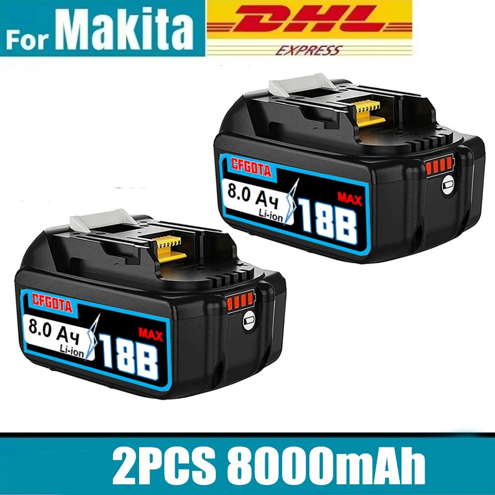 Литий-ионный аккумулятор Makita 18 В 8000mAh 2PCS 8Ah battery