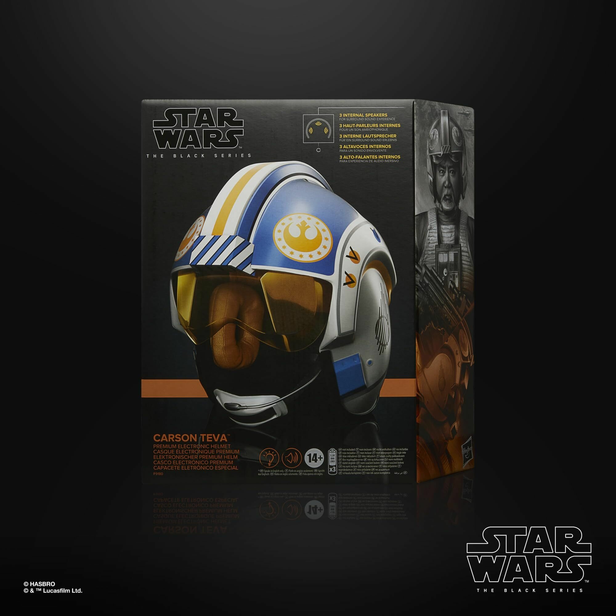 Star Wars The Black Series Carson Teva Premium Electronic Helmet с усовершенствованными светодиодными и звуковыми эффектами для детей от 14 лет и старше / Электронный шлем премиум-класса