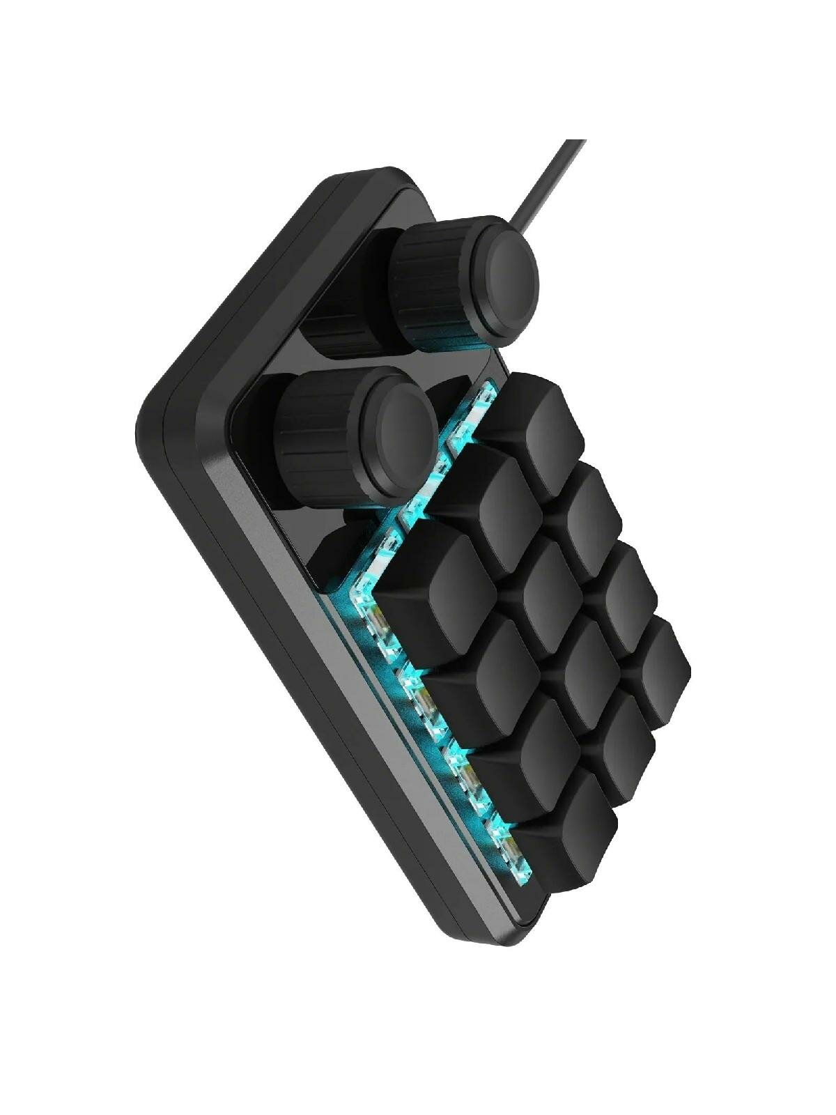 Programmable 12Key Mini Mechanical Gaming Keypad with Two Knobs and Backlights, Wireless Receiver & USB C Cable Included