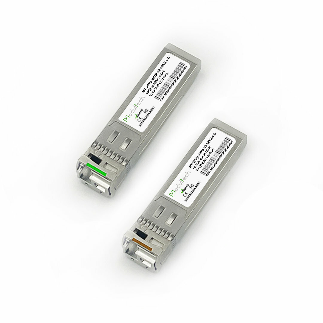 Комплект SFP+ WDM 10 Гбит/с, 60 км, 1270 | 1330 нм, LC, SMF, DDM
