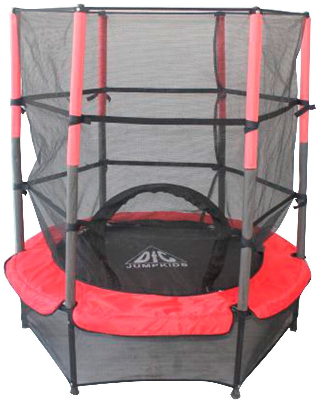 Батут DFC JUMP KIDS 55" (55INCH-JD-RG) диаметр 140 см, защитная сетка, красный/серый