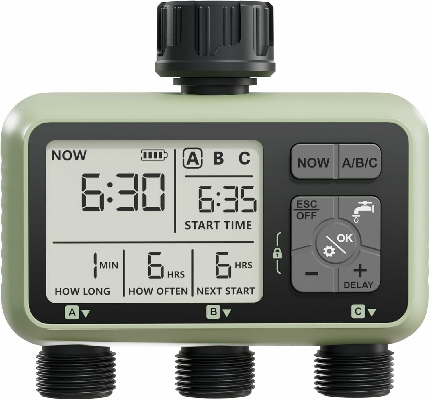 DINGXIAN Умный 3-зонный WiFi-поливатель с дождевой задержкой 3 Отверстия, Программируемый Таймер, Режимы Авто Ручное, для Сада, Лужайки и Бассейна