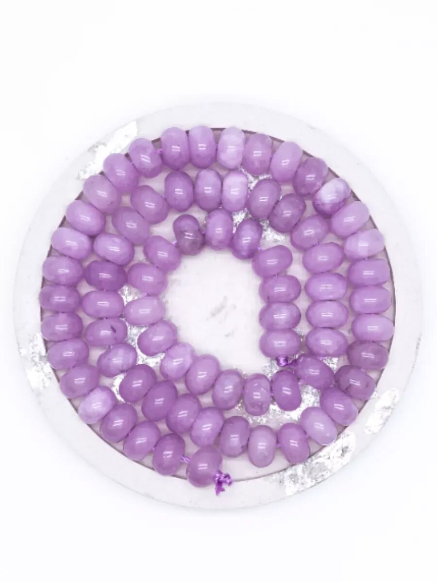 1223 Агат 8х5 рондель светло-сиреневый 1 нить люкс качество
