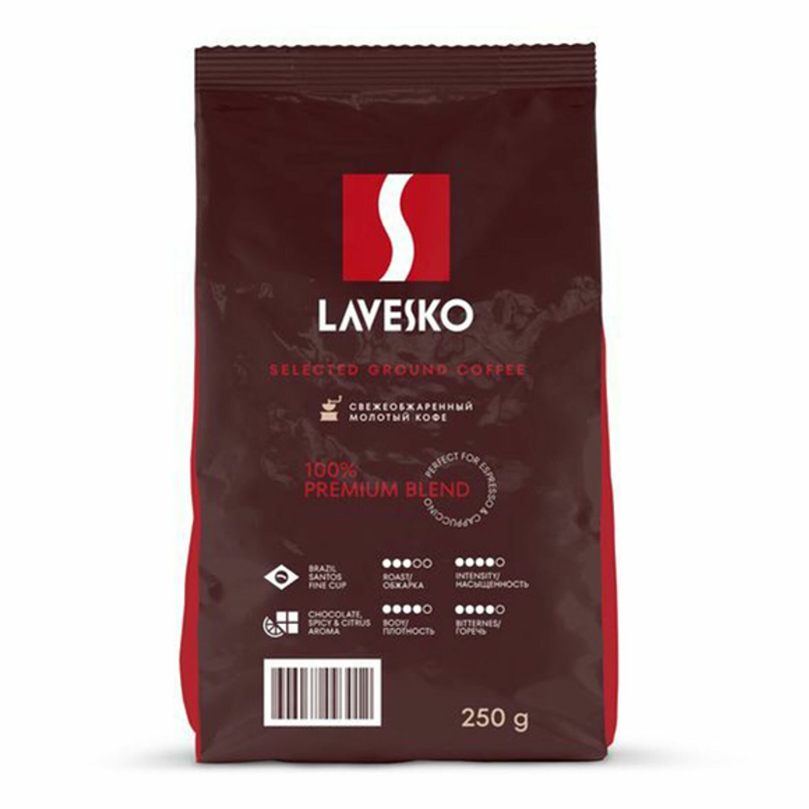 Кофе LAVESKO натуральный жареный молотый 250г - 3 шт