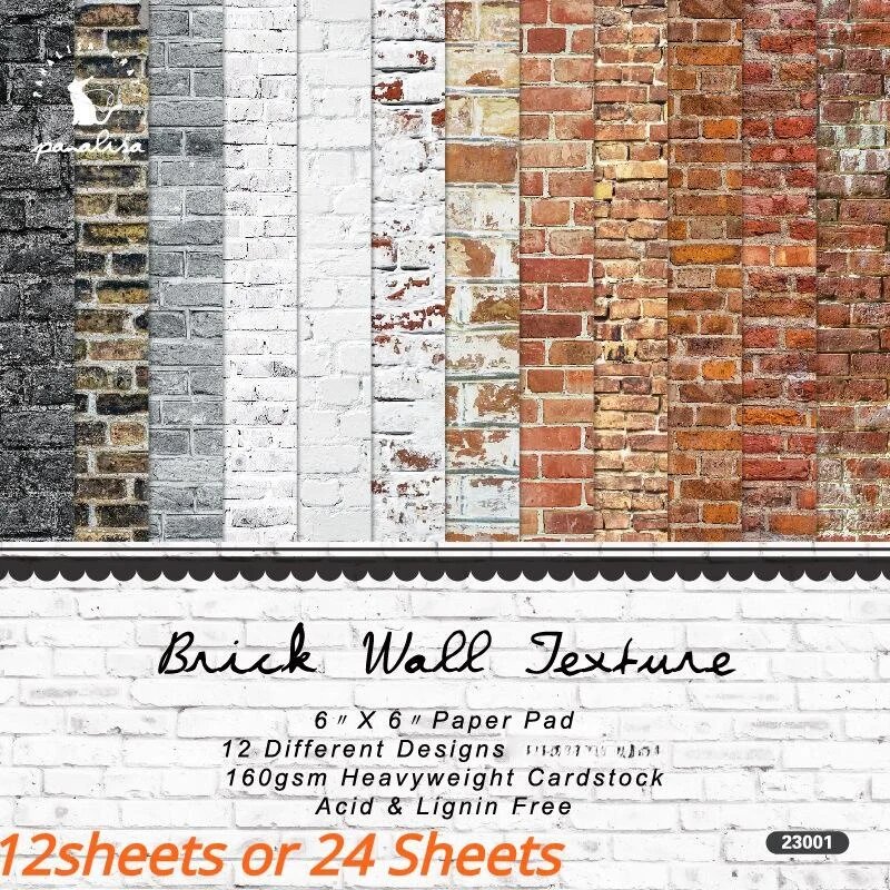 Бумага для скрапбукинга Brick Wall Texture 24 листов