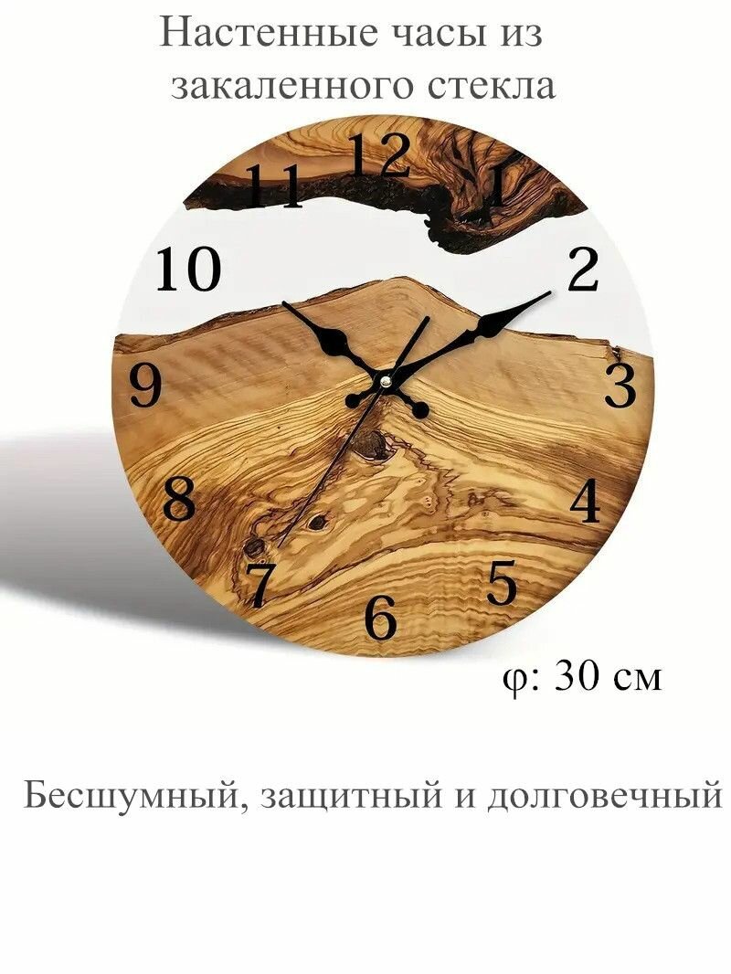 Часы настенные Fletiter American Style, стекло, круглые, плавный ход