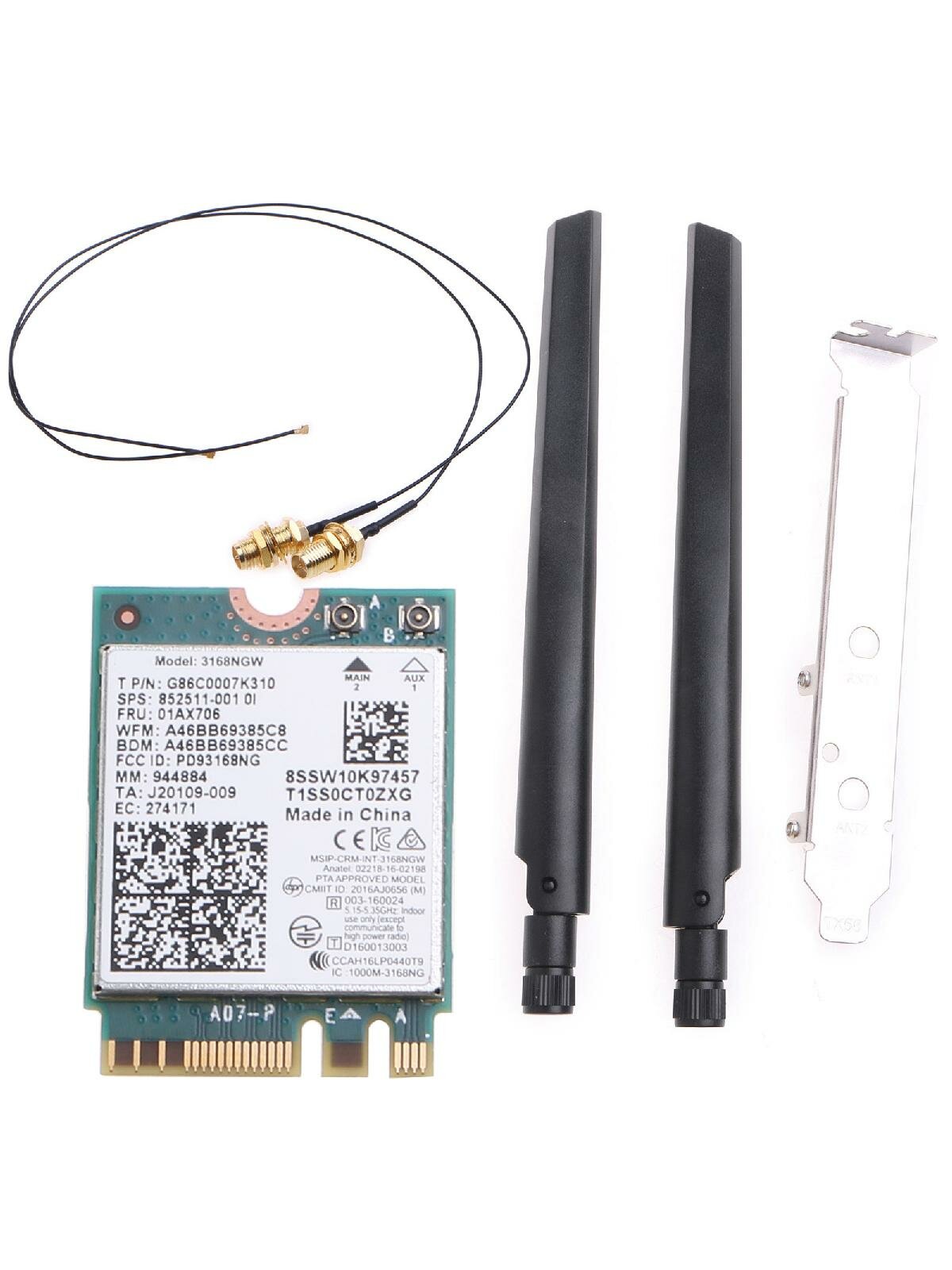 Dual Band 600Mbps Wireless Network Wi-fi Card Wifi Receiver for Intel 3168 AC 3168NGW NGFF for M.2 802.11ac for Bluetoot