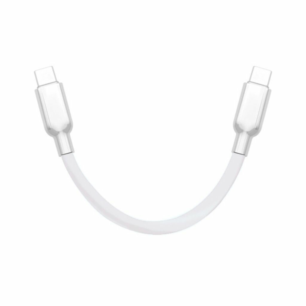Тонкий и мягкий силиконовый кабель для передачи данных кратковременного действия, блока питания, от TypeC до Type C-35 см-белый