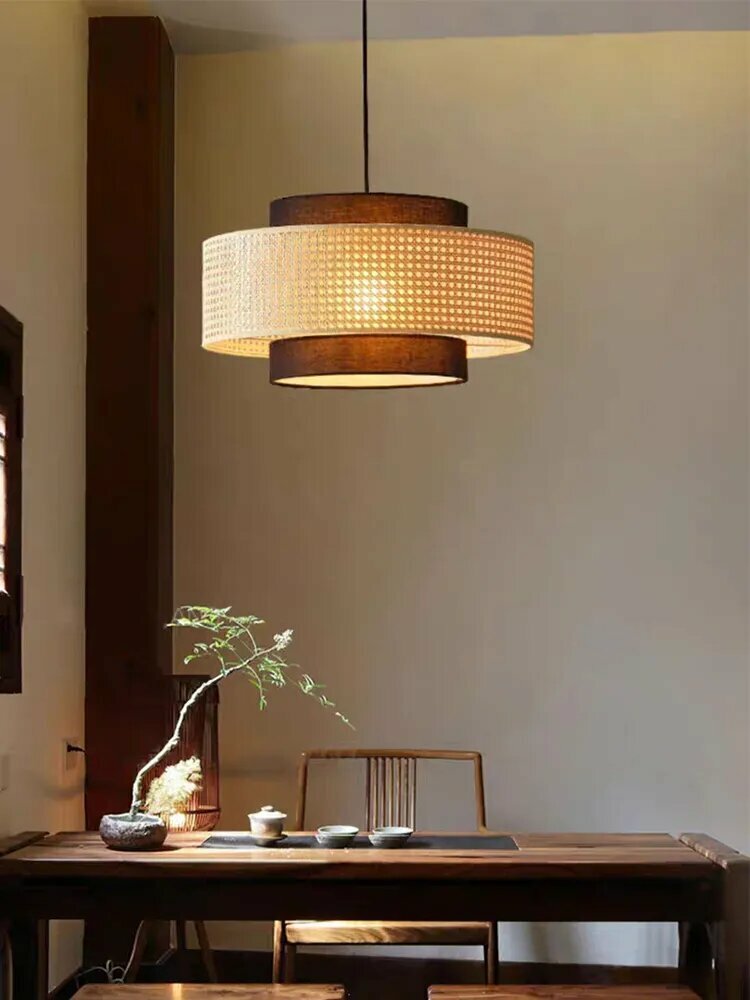 Люстра Pigyee, E27, диаметр 40см, мощность 60Вт, тканевый плафон