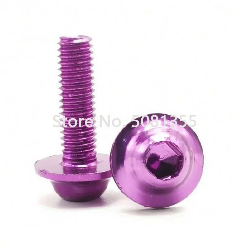 10 шт. Алюминиевые винты HPCLE M5 M6 полукруглые с фланцем M6x25, purple