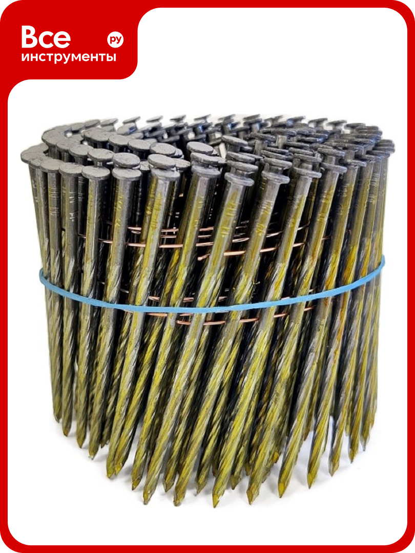 Барабанные гвозди Finka 3.1x90 BK Screw винтовые, 1600 шт. FN3190BKS, производстве поддонов, и частично в строительстве