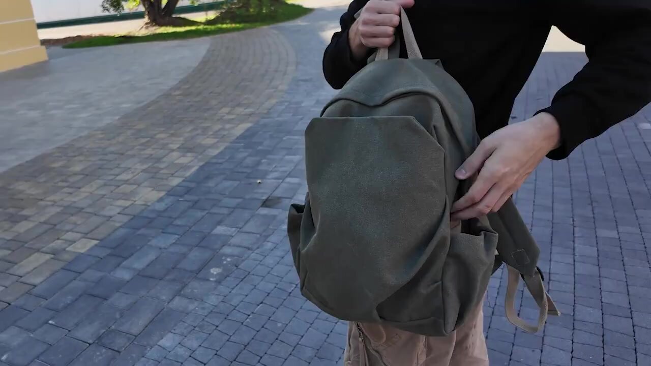 Городской рюкзак YUNG тканевый, зеленый унисекс, для ноутбука до 16 дюймов, 20 л