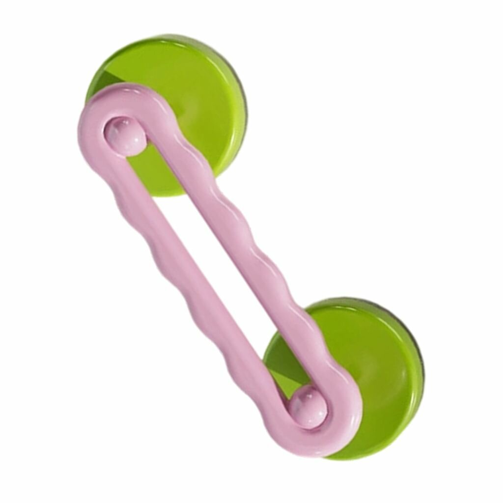 Стеклянная дверная ручка на присоске-розово-зеленый